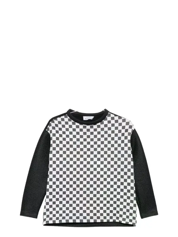 The Artistylist Checkerboard-print Panelled Sweatshirt - Black