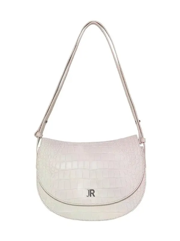 John Richmond Croc-effect Leather Shoulder Bag - Neutrals