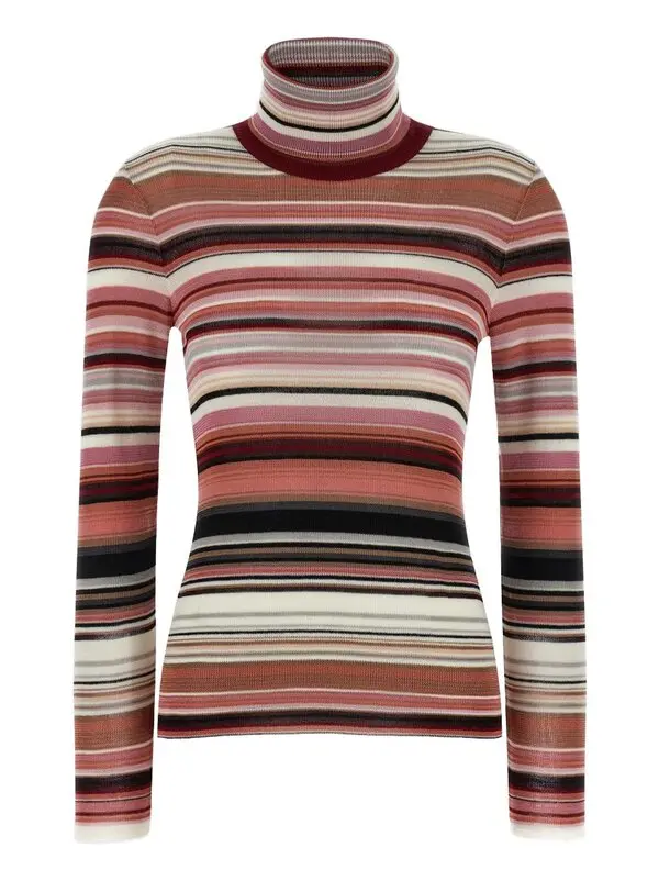Missoni Striped Turtleneck Sweater - Pink