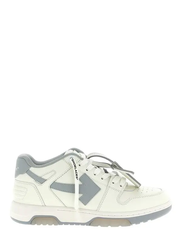 Off-White Leather Low Top Sneakers - Grey
