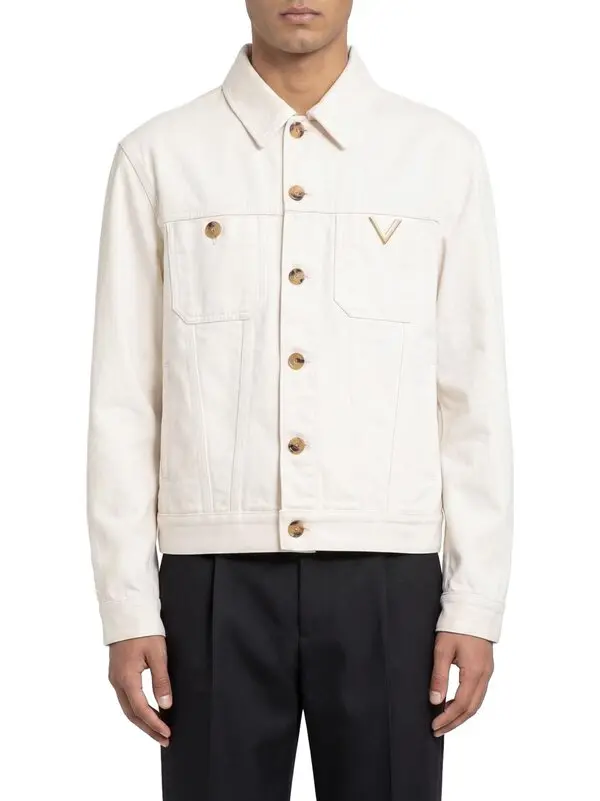 Valentino Garavani Vlogo Signature Denim Jacket - Ivory