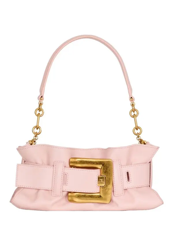 Balmain Mini Anthem Bag In Smooth Calfskin Leather With Gold Tone Hardware - Pink