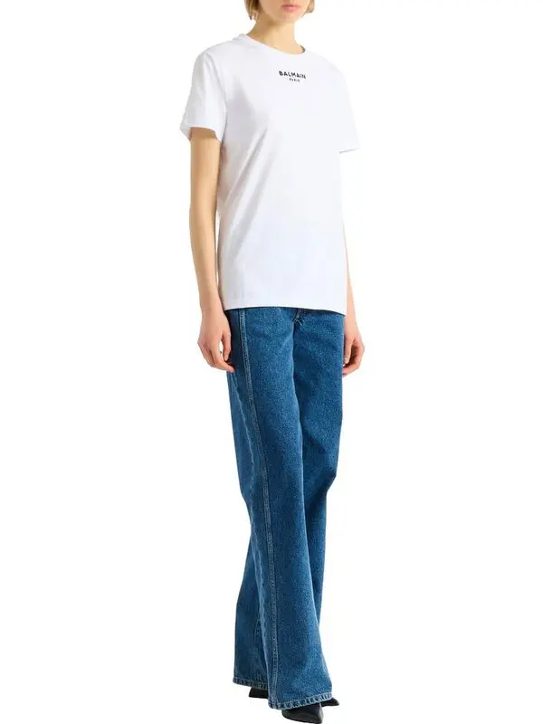 Balmain Embroidered Paris Logo T-shirt - White