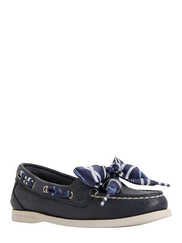 Sperry Authentic Original Boat Shoe With Floral Print Laces - Navy
