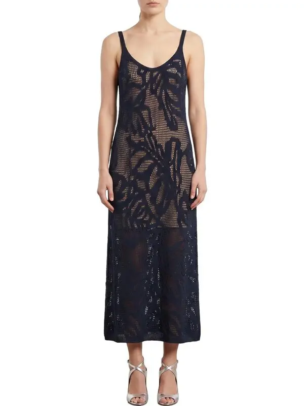 Brunello Cucinelli Lace Midi Dress - Ocean