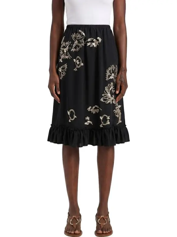 Dries Van Noten Embroidered Skirt - Black