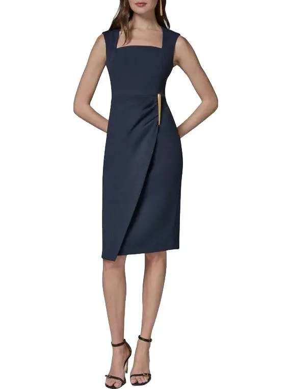 Donna Karan New York Sleeveless Wrap Front Sheath Dress - Nightfall