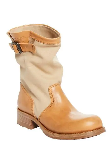 Prada Canvas And Leather Buckled Boots - Corda
