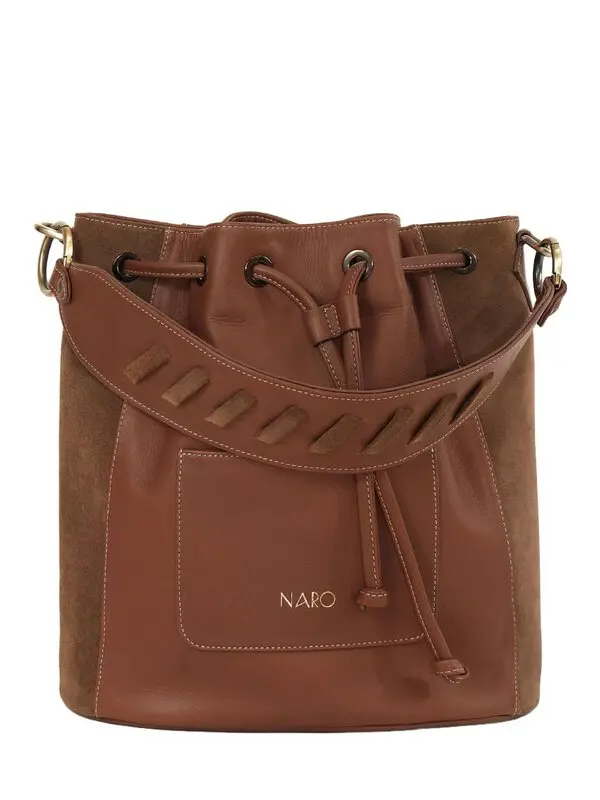 NARO PARIS Audacieux Bucket Bag In Smooth Leather And Suede - Brown