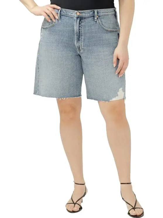 SILVER JEANS CO. Relaxed Fit Bermuda Denim Shorts - Solana