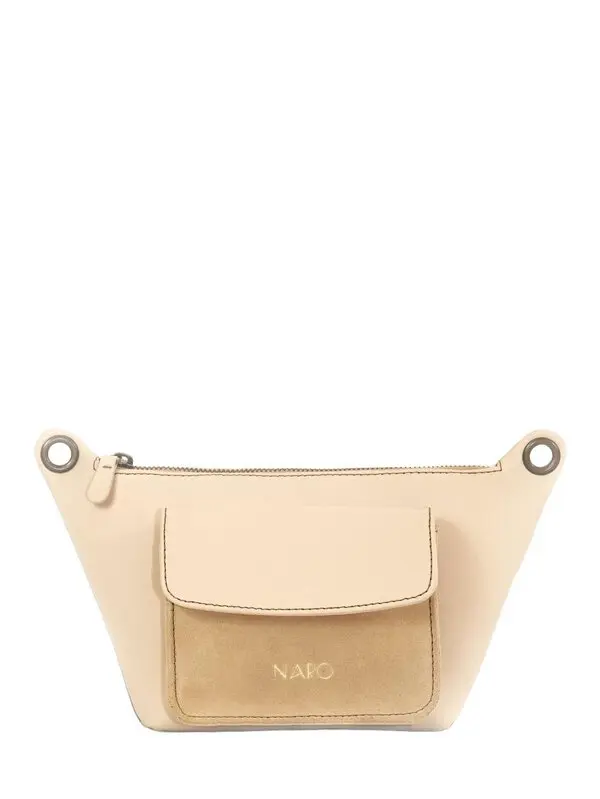 NARO PARIS Belt Bag In Smooth Leather And Suede - Beige