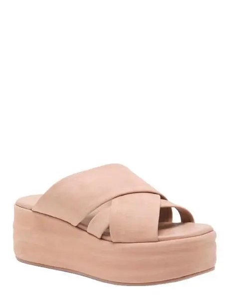 Free People Wanderbay Platform Wedge Slide Sandal - Dusty Rose