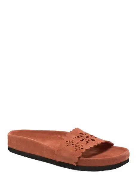 Free People Shore Slide Sandal - Terracotta Suede