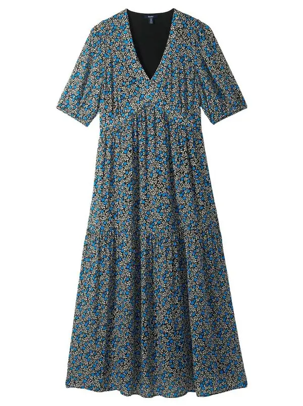 HATLEY Willow Mini Vines Tiered Dress - Black