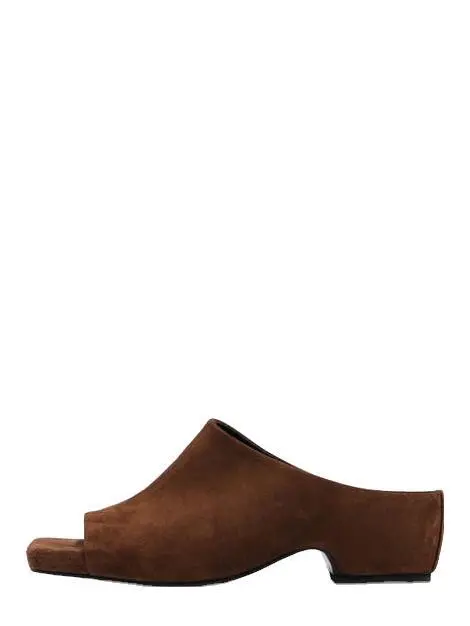 Bimba Y Lola Suede Heeled Sandals - Chocolate