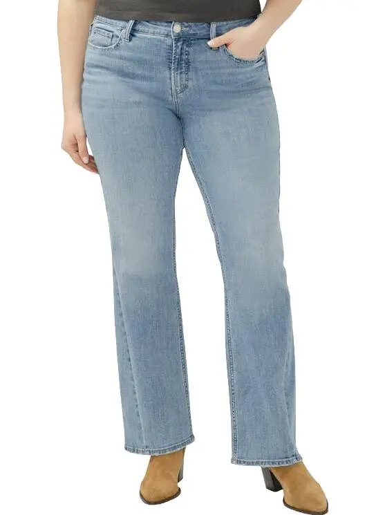 SILVER JEANS CO. Suki Curvy Mid Rise Bootcut Jeans - Haze