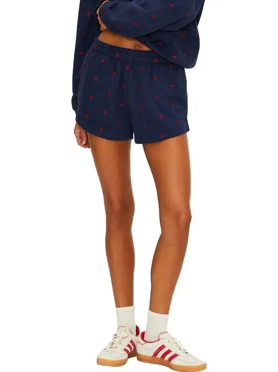 Beach Riot Malik Embroidered Cotton Shorts - Star Spangled Seas