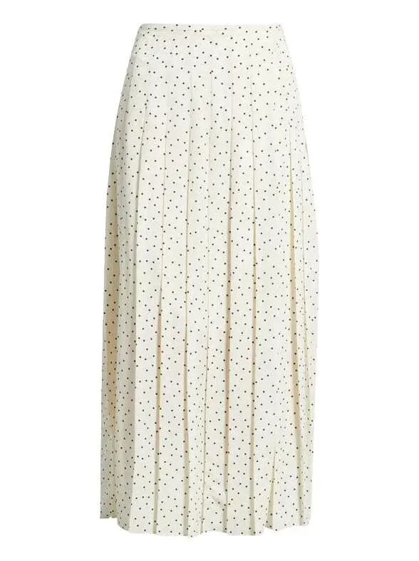 Theory Pleated Polka Dot Skirt - Ivory Multi - Chk