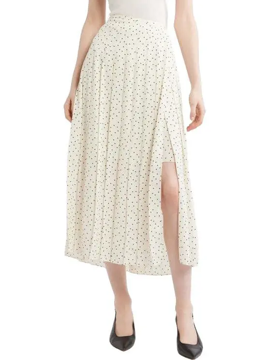Theory Pleated Polka Dot Skirt - Ivory Multi - Chk