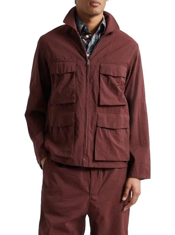 LEMAIRE 3d Pocket Washed Technical Cotton Blend Jacket - Porto