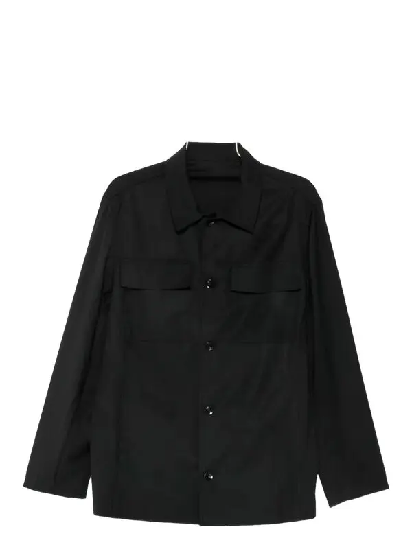 MICHAEL COAL Flap-pocket Button-up Jacket - Black