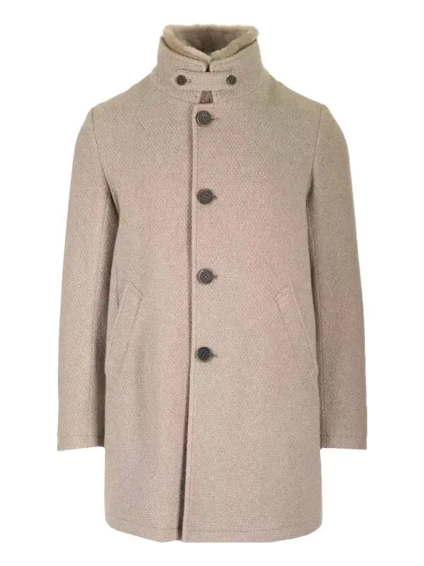 AL DUCA D’AOSTA 1902 Single-breasted Faux Fur Collar Coat - Neutrals