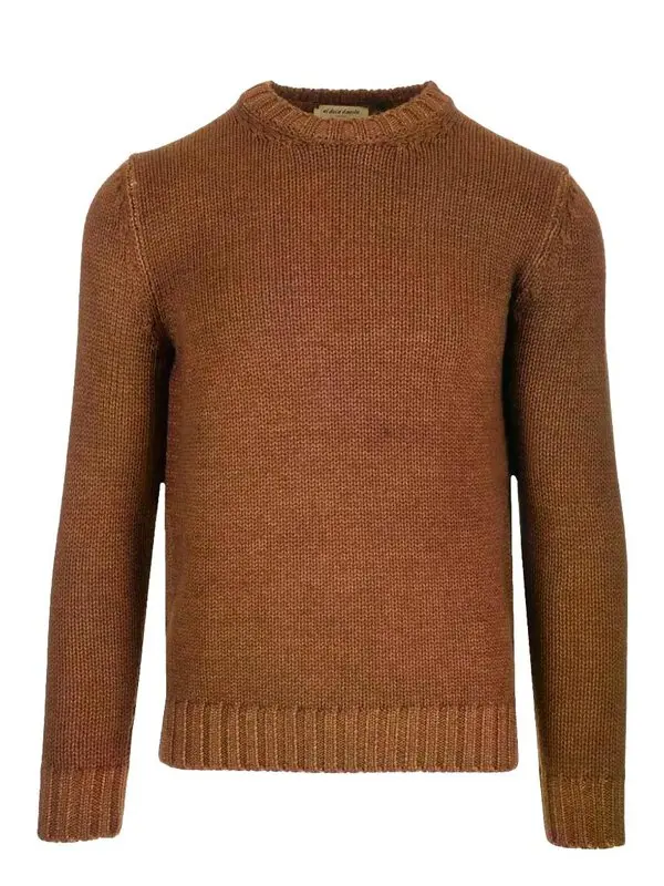 AL DUCA D’AOSTA 1902 Merino Wool Chunky Knit Crewneck Sweater - Brown