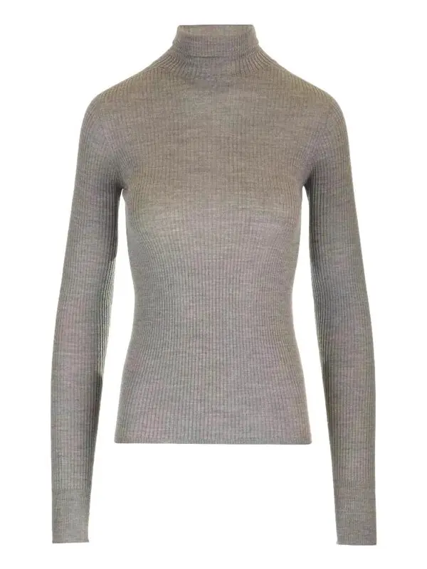 Sportmax Flavia Ribbed-knit Roll Neck Sweater - Grey