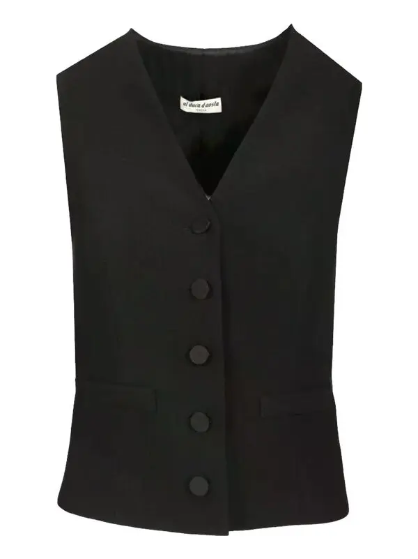 AL DUCA D’AOSTA 1902 Sleeveless V-neck Waistcoat With Bow Detail - Black