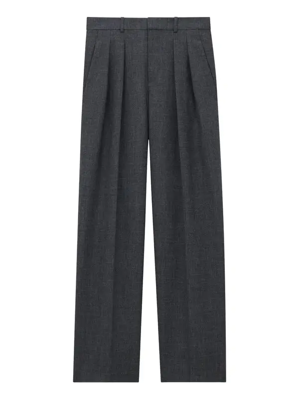 Saint Laurent Wool Chin Low-waisted Pants - Gris Chine