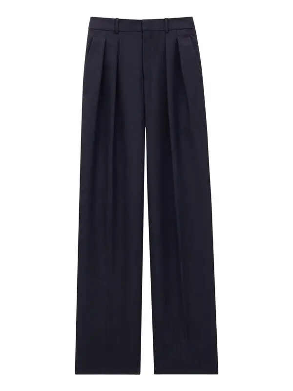 Saint Laurent Low-waisted Wool Chin Pants - Marine
