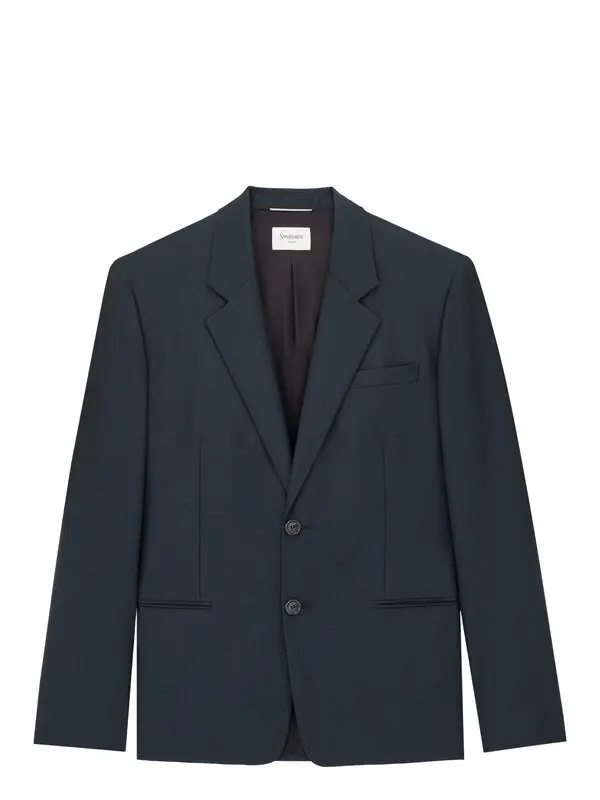 Saint Laurent Single-breasted Wool And Mohair Jacket - Vert Fonce