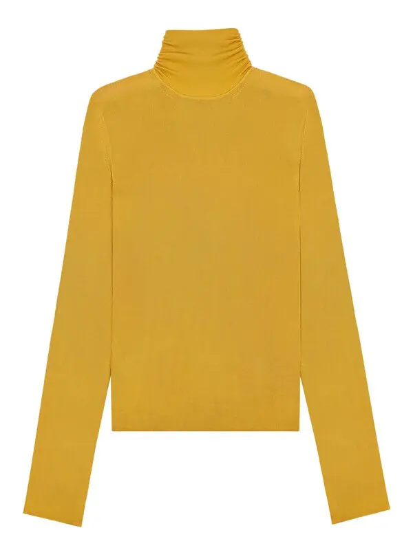 Saint Laurent Silk Turtleneck Sweater - Jaune Or