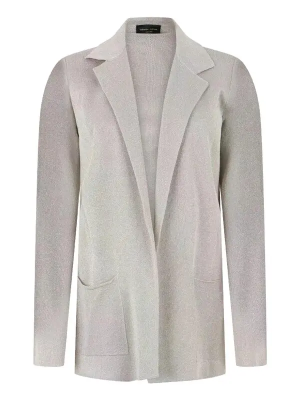 ROBERTO COLLINA Metallic Effect Notched Lapels Cardigan - Grey