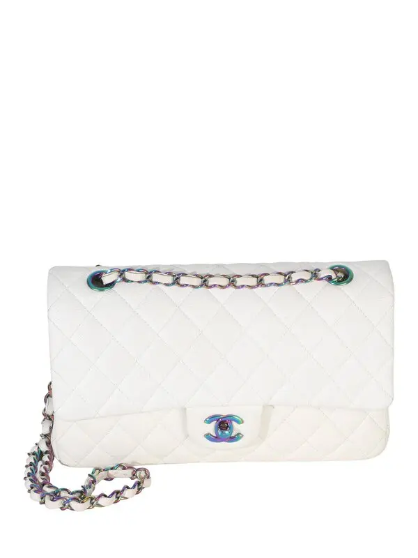 Chanel Quilted Caviar Classic Double Flap Bag - White