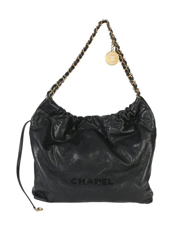 Chanel Quilted Caviar Hobo Bag - Black
