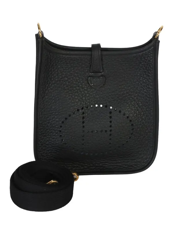 Hermès Clemence Evelyne Shoulder Bag With Gold-tone Hardware - Black