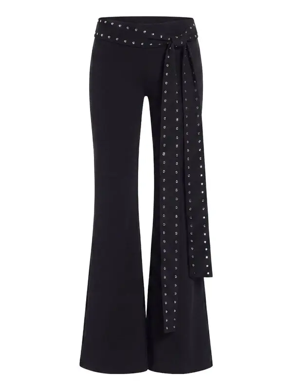 KHELA THE LABEL Flare Pants With Studded Belt - Black