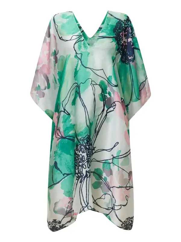 JAMES LAKELAND Floral Sketch Kaftan - Green
