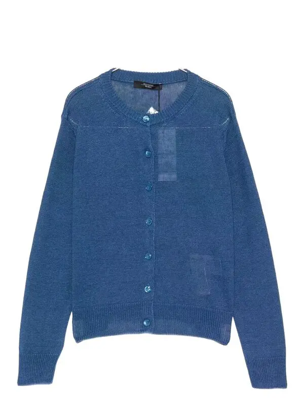 Max Mara Badia Button-up Knitted Cardigan - Blue