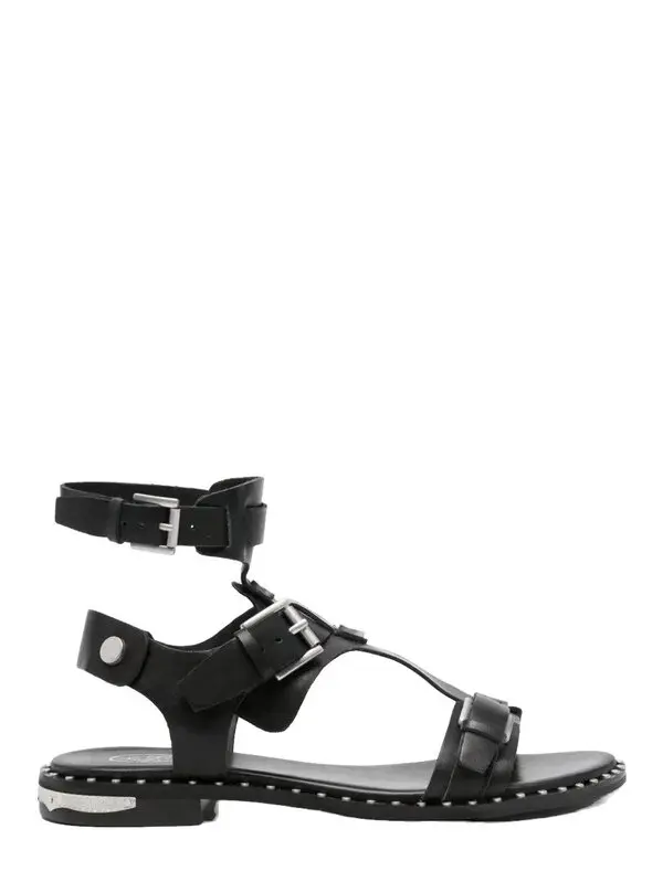Ash Studded Buckle-fastening Sandals - Black