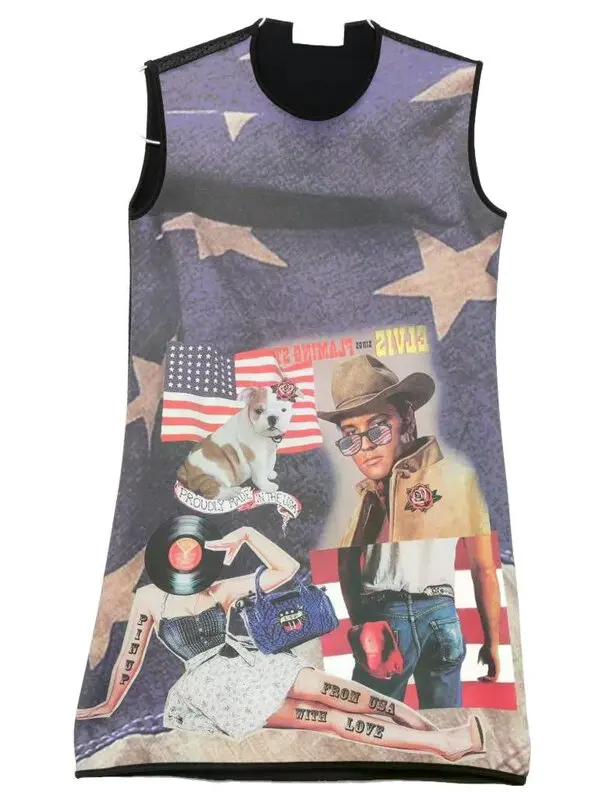 The Artistylist Graphic Print A-line Dress - Black