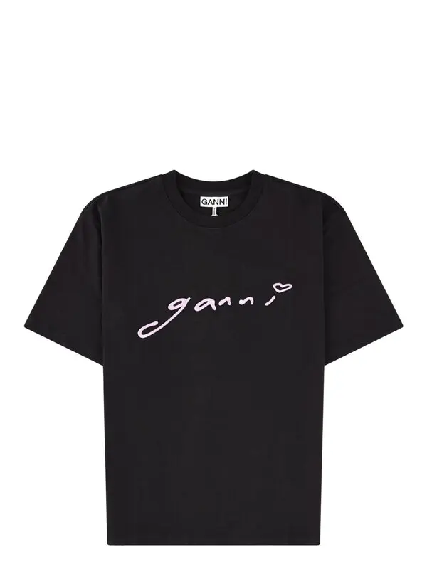 GANNI Logo T-shirt - Black