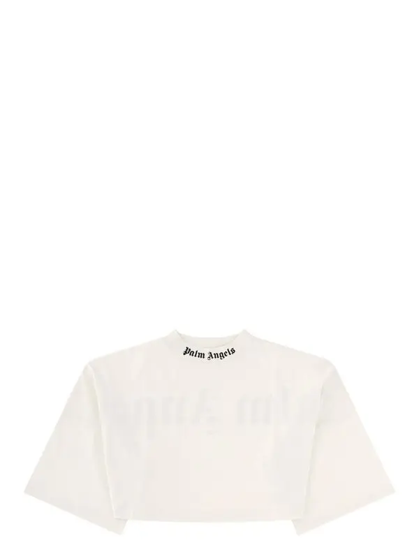 Palm Angels Cropped Logo T-shirt - White