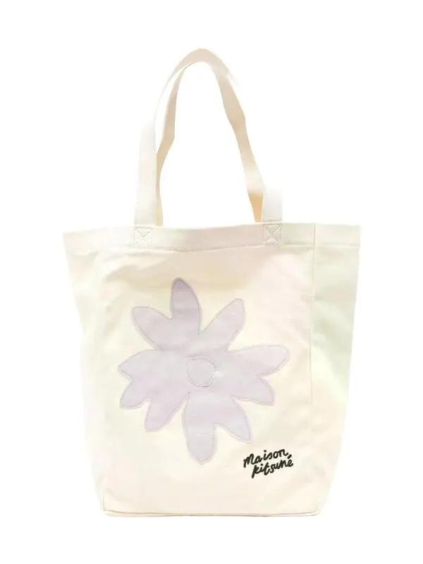 Maison Kitsuné Flower Detail Shoulder Bag - Neutrals