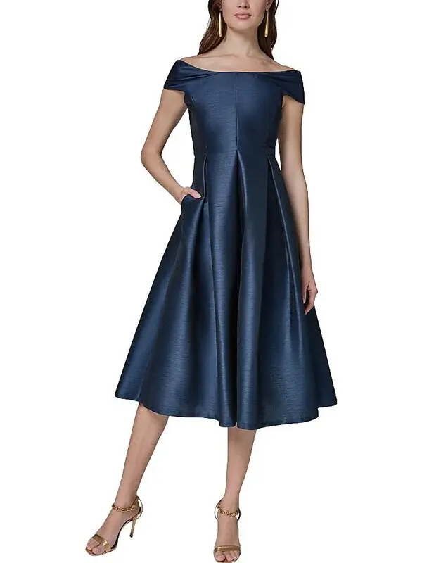 Donna Karan New York Off The Shoulder Fit & Flare Dress - Nightfall