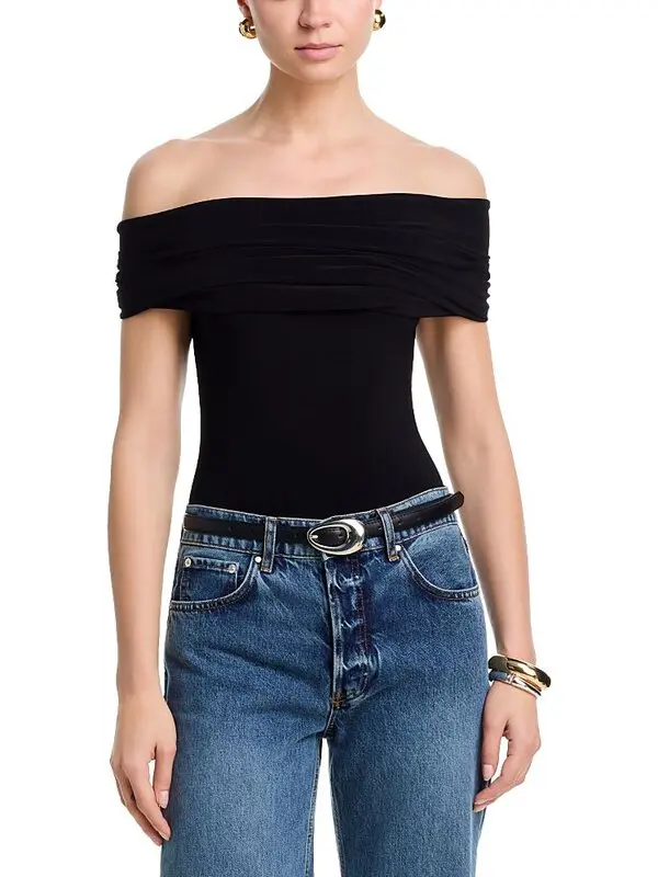 Norma Kamali Sleeveless Cowl Neck Hooded Bodysuit - Black