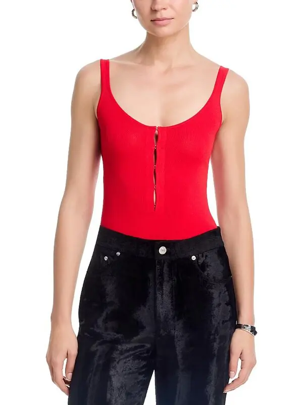 Brandon Maxwell Scoop Neck Bodysuit - Red