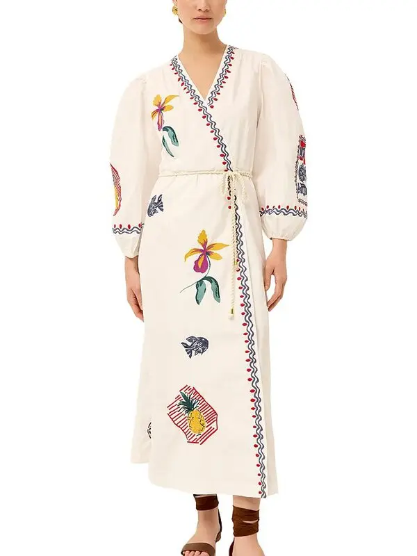 MARIE OLIVER Everette Embroidered Wrap Dress - Frutti