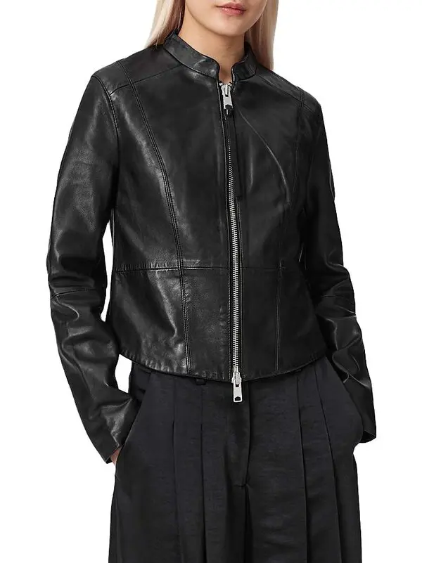 ALLSAINTS Sadler Leather Jacket - Black